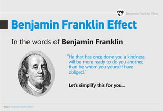 Benjamin Franklin Effect – The Ultimate Way to Get Customers to Like ...