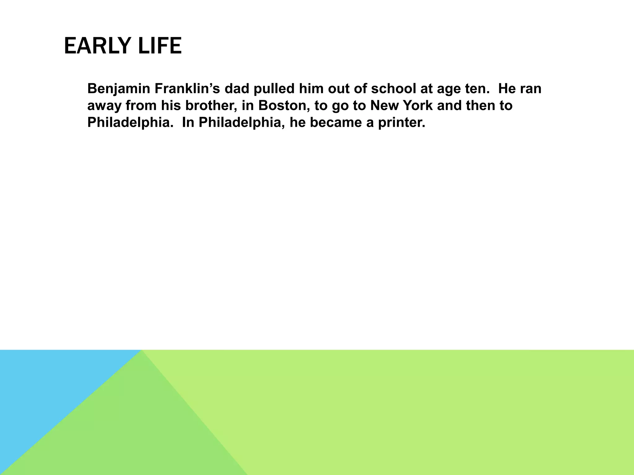 Benjamin Franklin by JM | PPTX