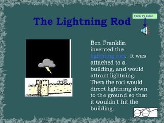 Benjamin Franklin Inventions Lightning Rod