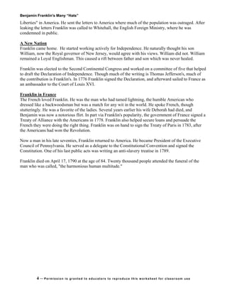 Benjamin franklin's Biography | PDF