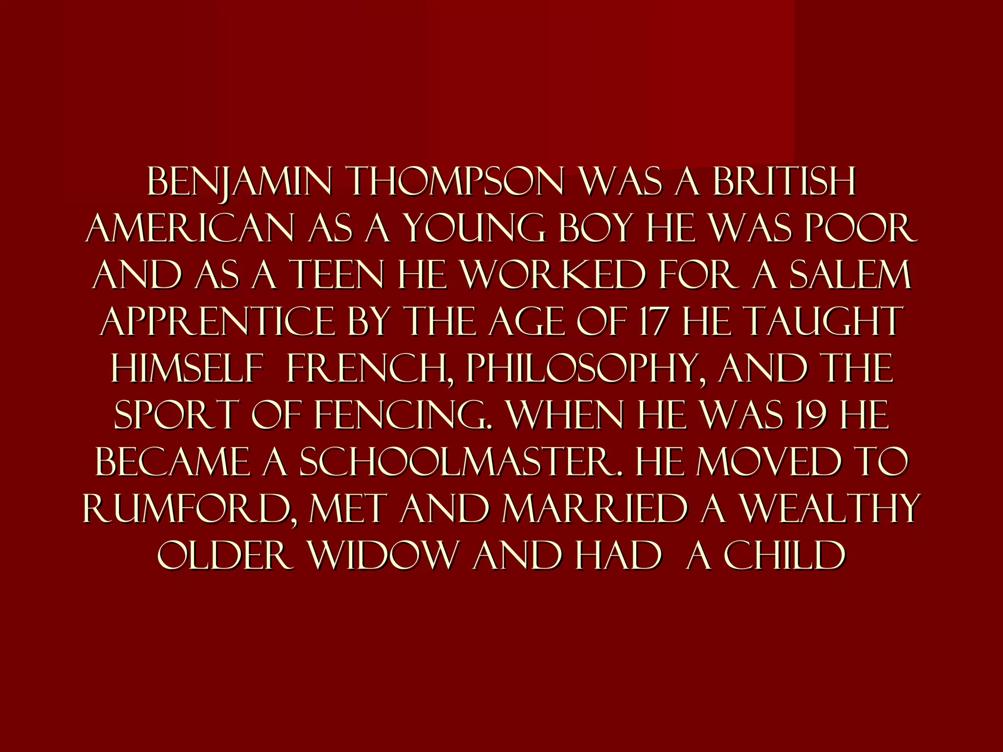 Benjamin thomson | PPT