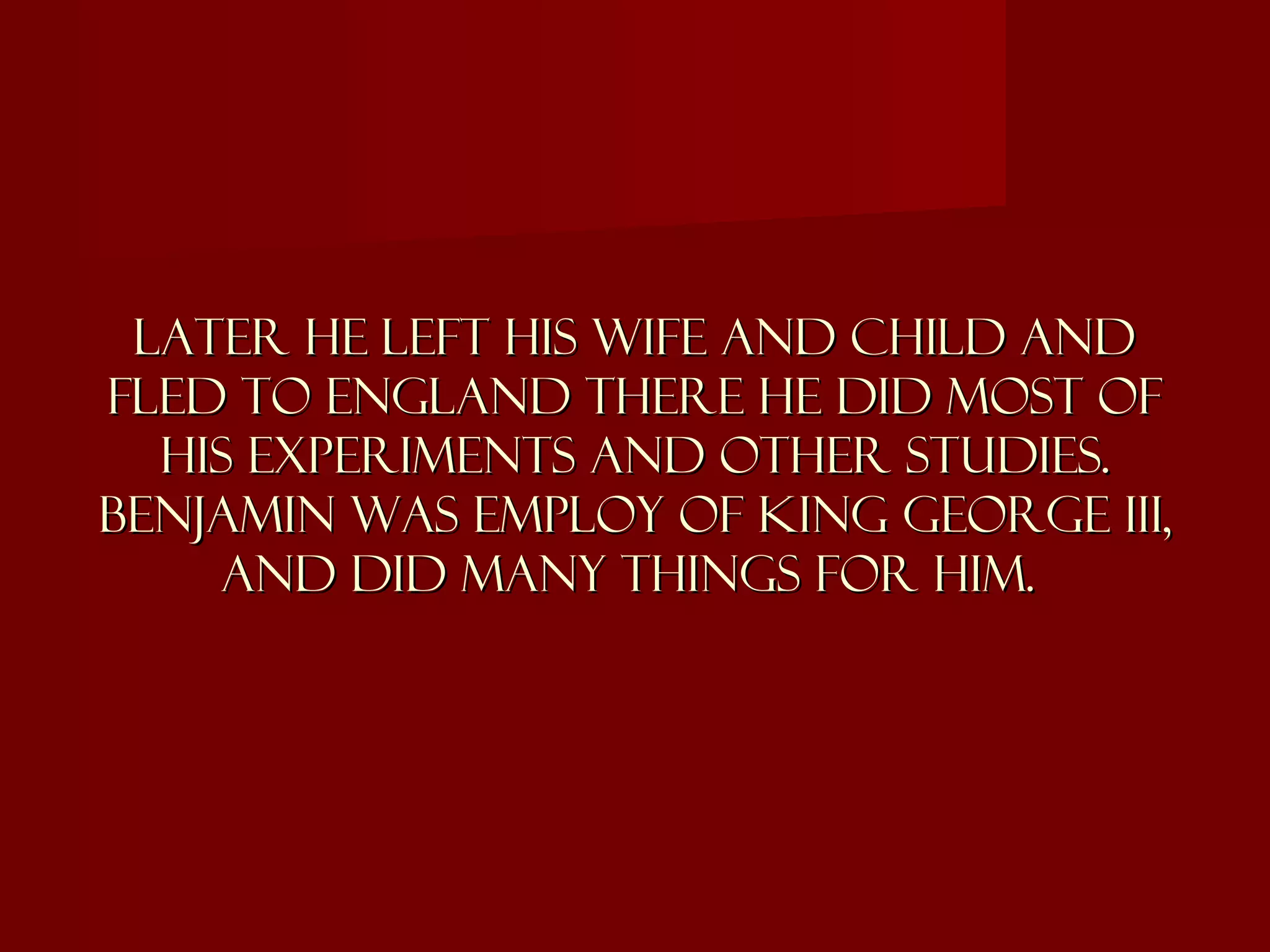 Benjamin thomson | PPT