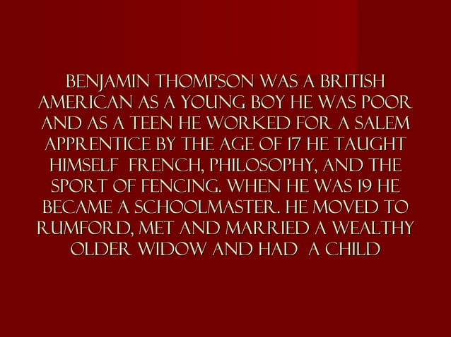 Benjamin thomson | PPT