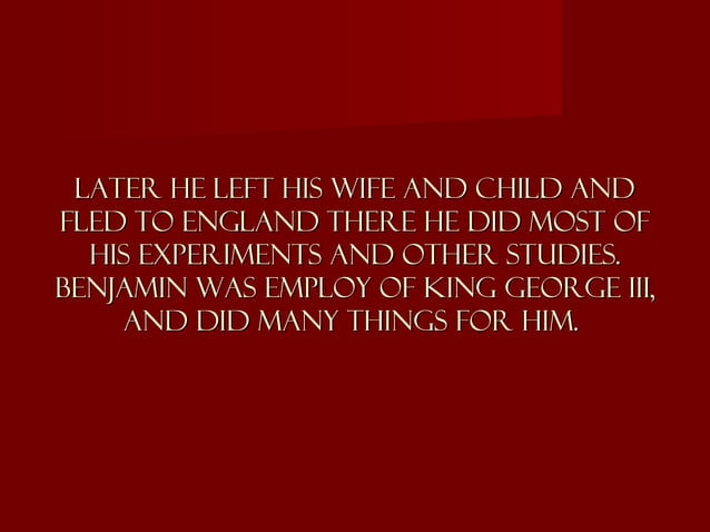 Benjamin thomson | PPT