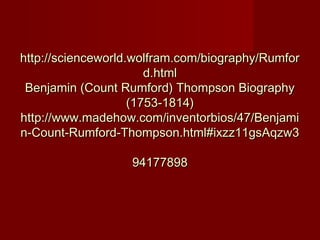 Benjamin thomson | PPT