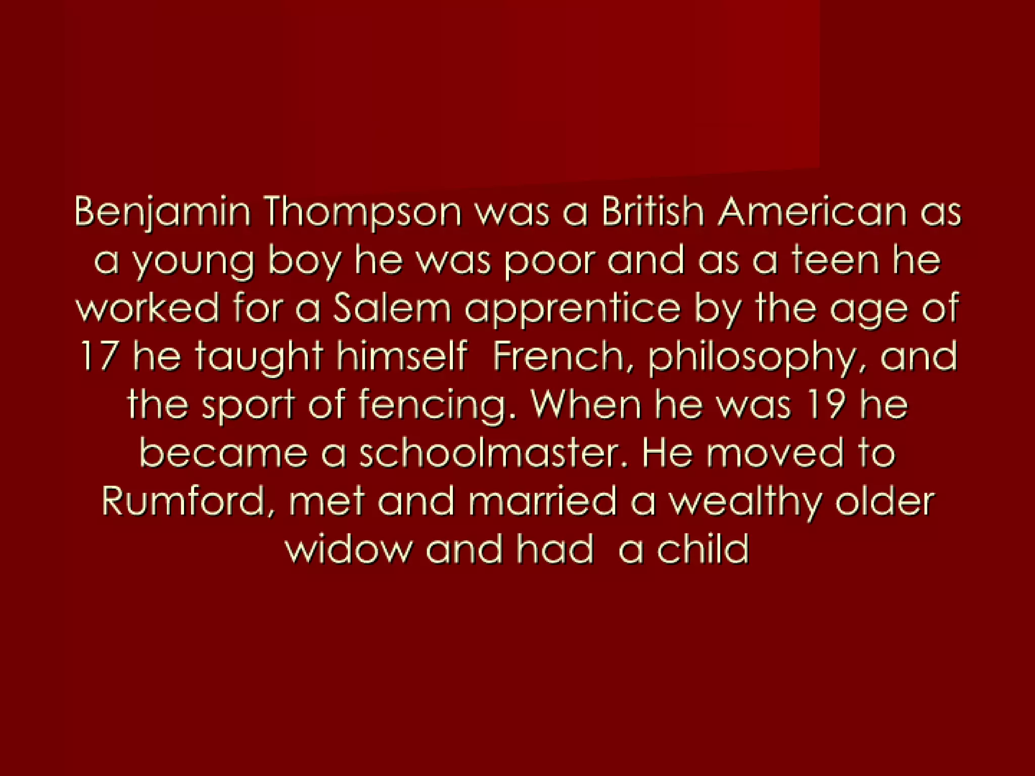 Benjamin thomson | PDF