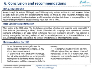 Ben&jerry's CSR case study Michel de Marsano | PDF