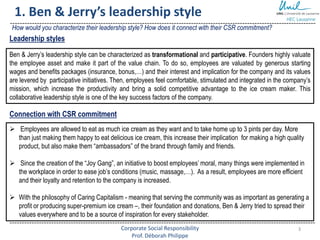 Ben&jerry's CSR case study Michel de Marsano | PDF