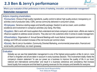 Ben&jerry's CSR case study Michel de Marsano | PDF
