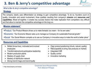 Ben&jerry's CSR case study Michel de Marsano | PDF