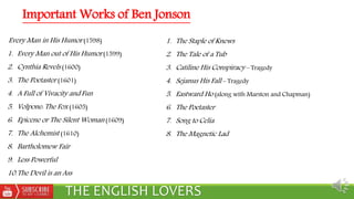 Biography of Ben johnson | PPTX