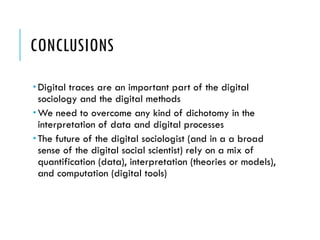 A sociological approach to digital traces | PPT