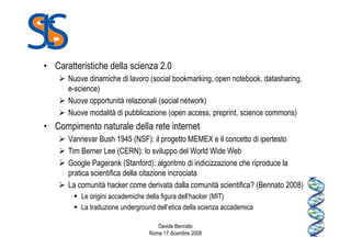 Scienza 2.0 e comunità scientifiche online | PPT