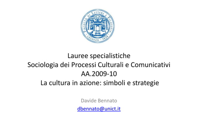 Studiare la cultura: Ann Swidler | PDF | Religion & Spirituality