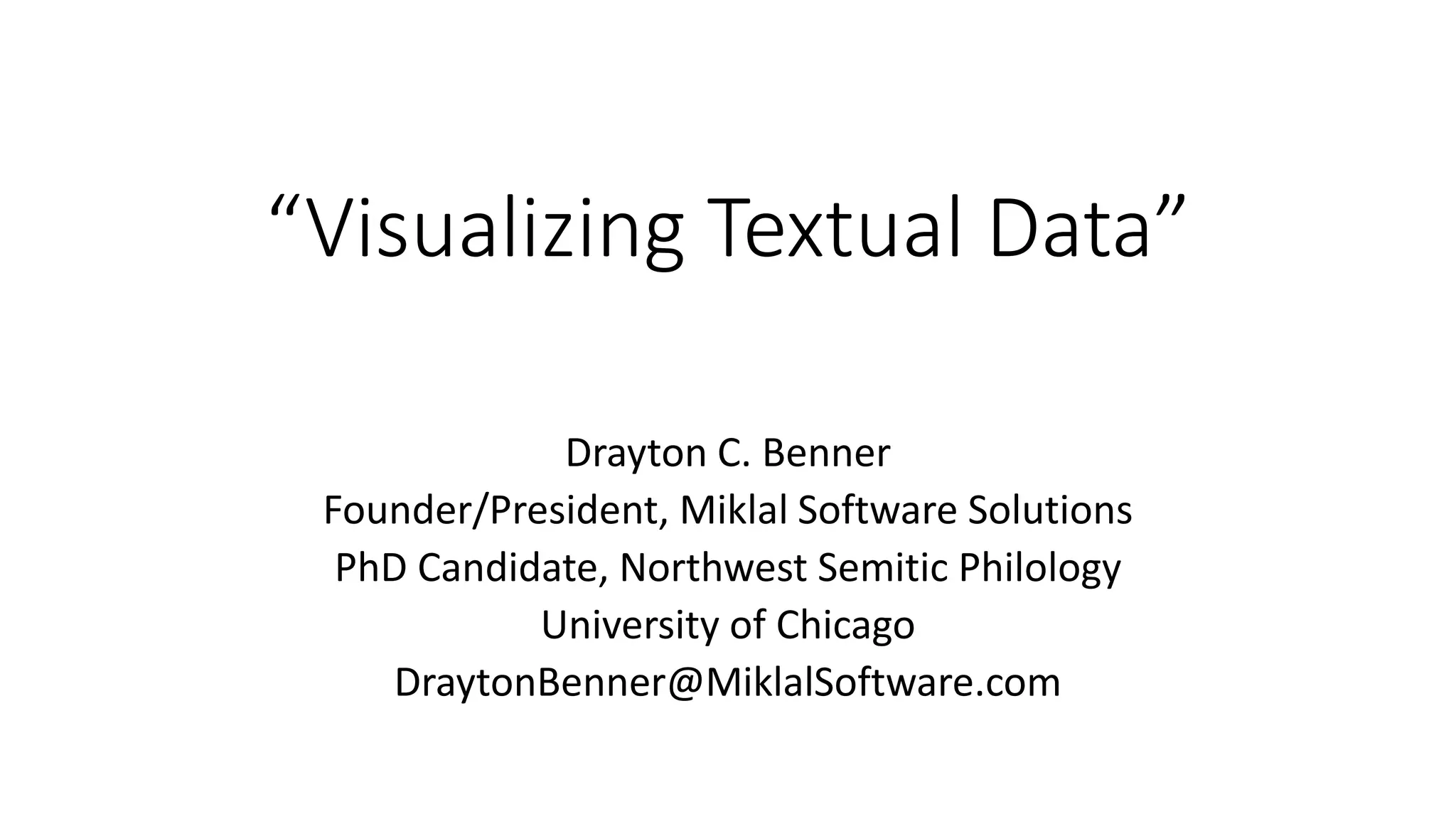 Visualizing Textual Data | PPT