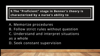 BENNER'S AND MASLOW'S THEORY - NURSING THEORIES | PDF