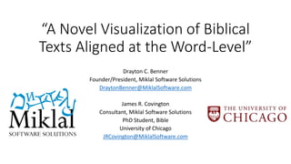 A Novel Visualization of Biblical Texts Aligned at the Word-Level | PPT