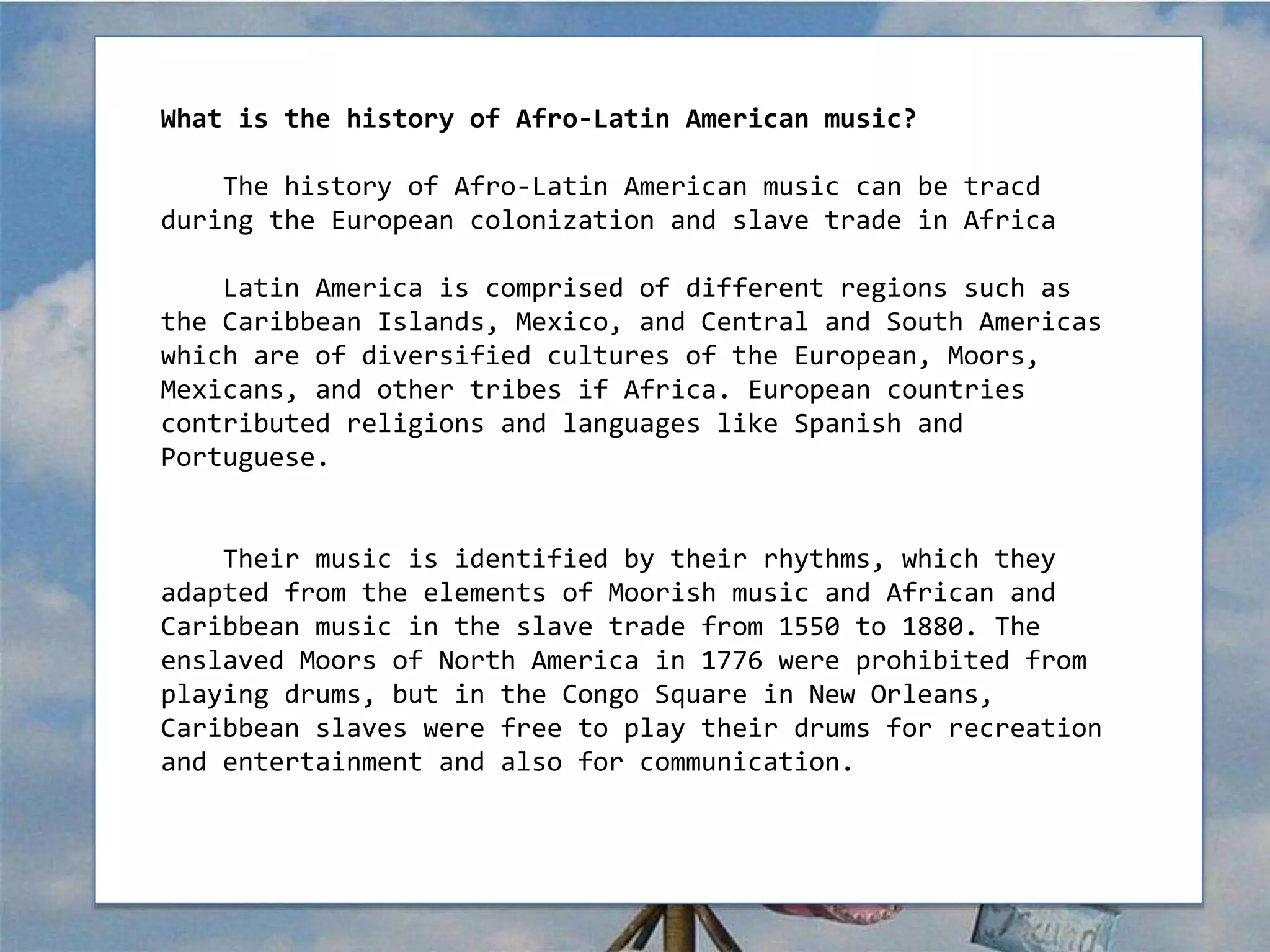Afro-Latin American Music | PPTX