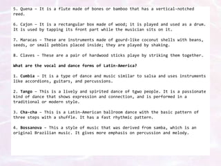 Latin American Music And Dance