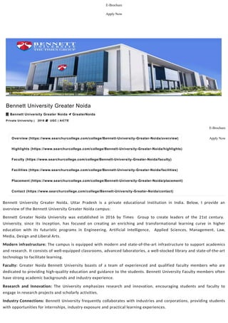 Study at Bennett University Greater Noida — Innovation, Research ...