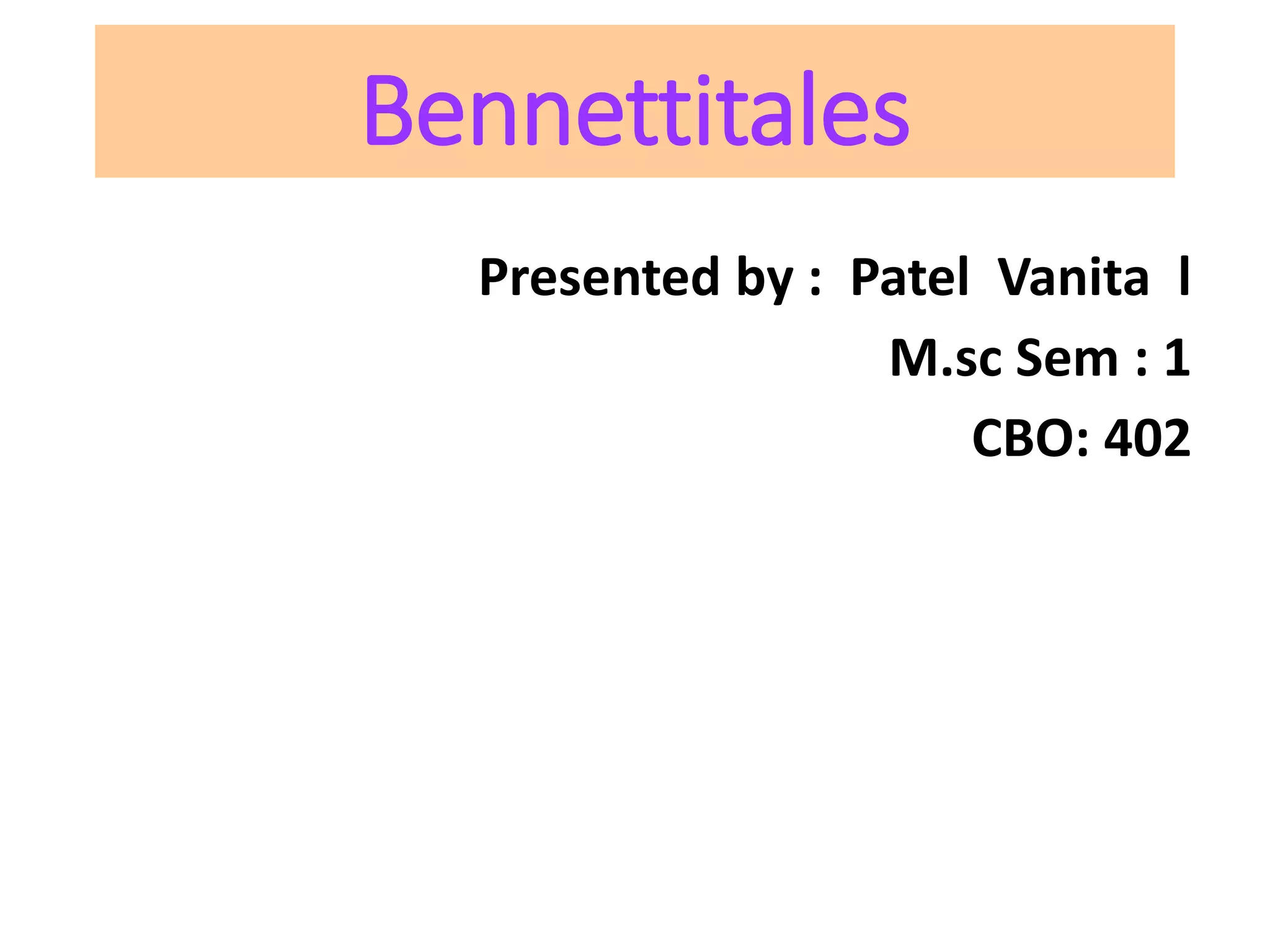 Bennettitales | PPTX