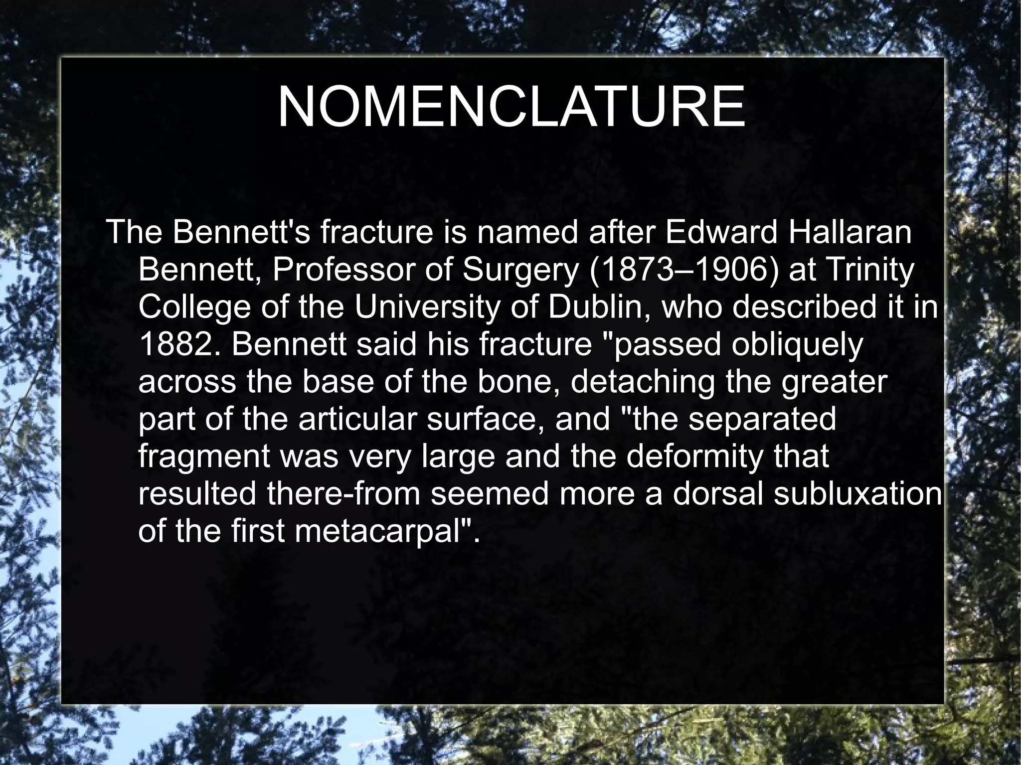 Bennetts Fracture | ODP