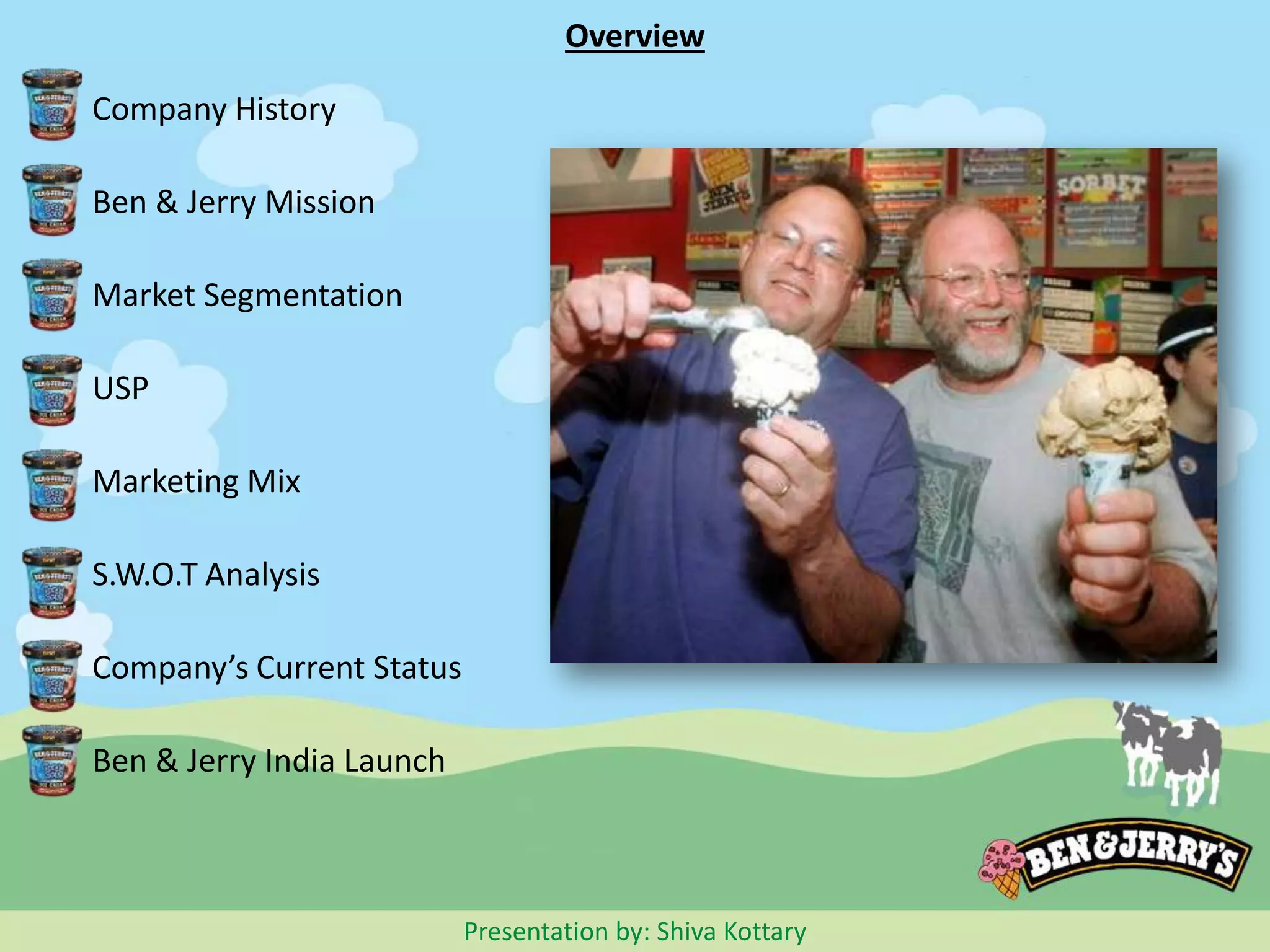 Ben & Jerry Ice cream Marketing Presentation | PPSX