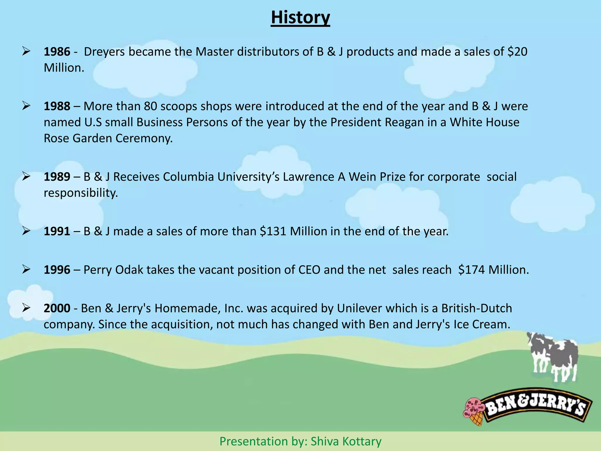 Ben & Jerry Ice cream Marketing Presentation | PPSX