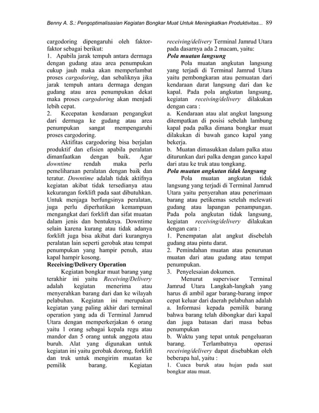 JURNAL PDP VOL 2 NO1 Benny Agus Setiono Operasional Bongkar Muat Terminal Jamrud Utara | PDF