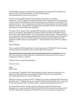 Benny hung v. bpi card corporation credit card case | DOCX