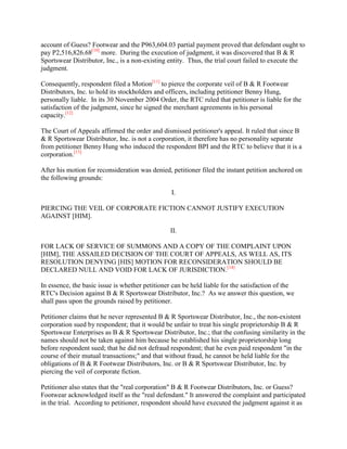 Benny hung v. bpi card corporation credit card case | DOCX