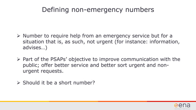 EENA 2021: Non-emergency numbers (1/4) | PPT