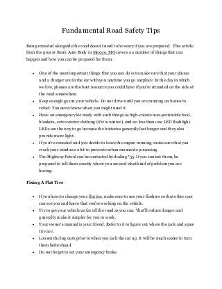 Fundamental Road Safety Tips