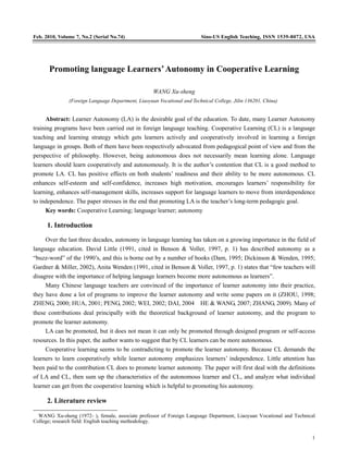 Benson voller learner autonomy | PDF