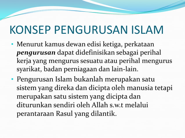 Cara Pengurusan Islam : Al-Maududi, Sayyid Qutb, Al-Mawardi | PPT