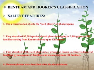 Classification of Plants : Bentham & Hooker | PPTX