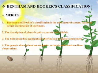 Classification of Plants : Bentham & Hooker | PPTX