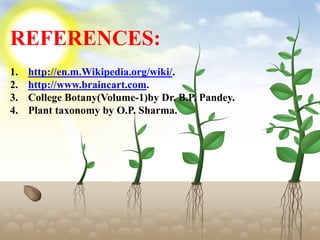 Classification of Plants : Bentham & Hooker | PPTX