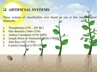 Classification of Plants : Bentham & Hooker | PPTX