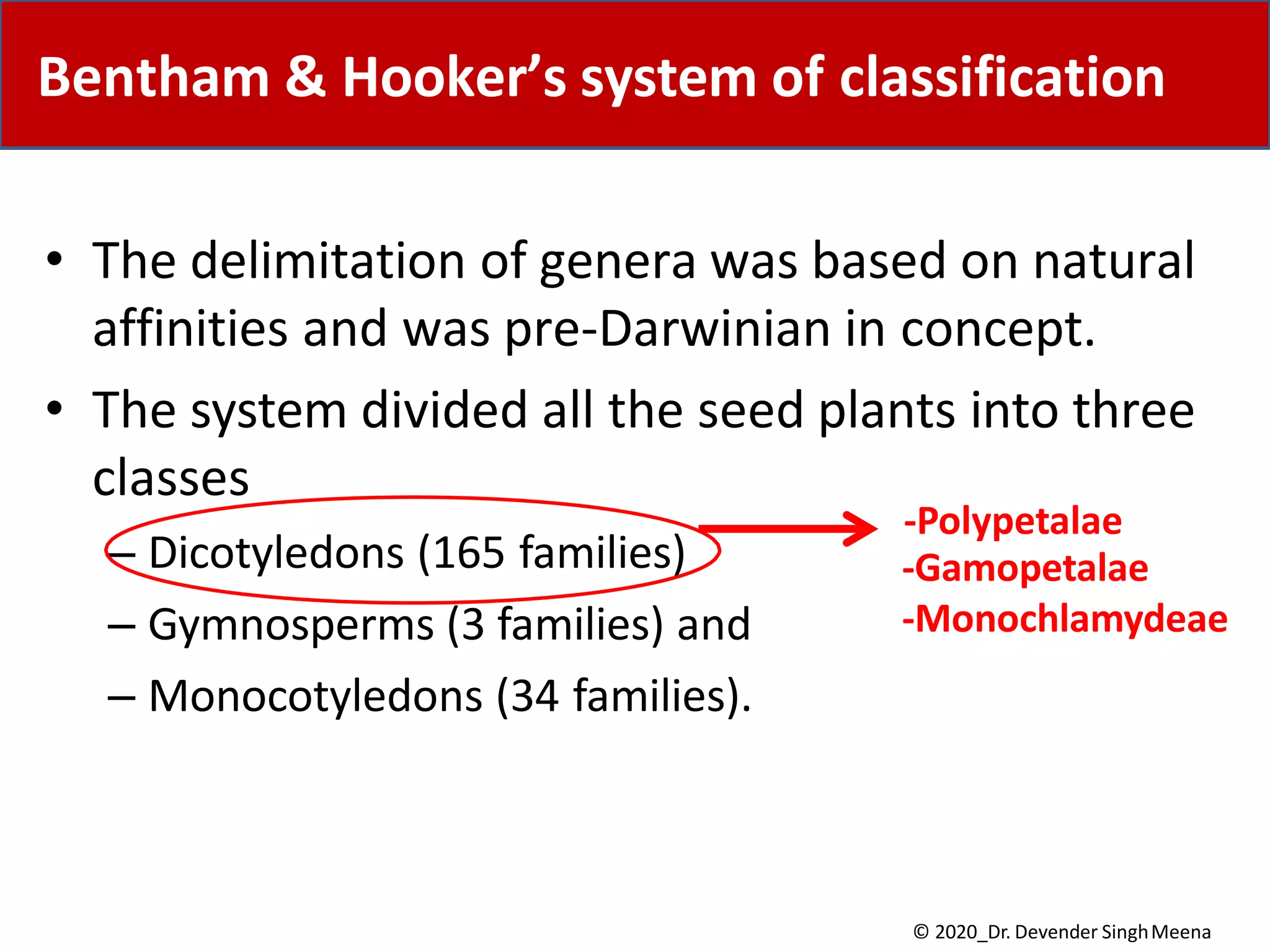 Bentham hooker classification system | PDF