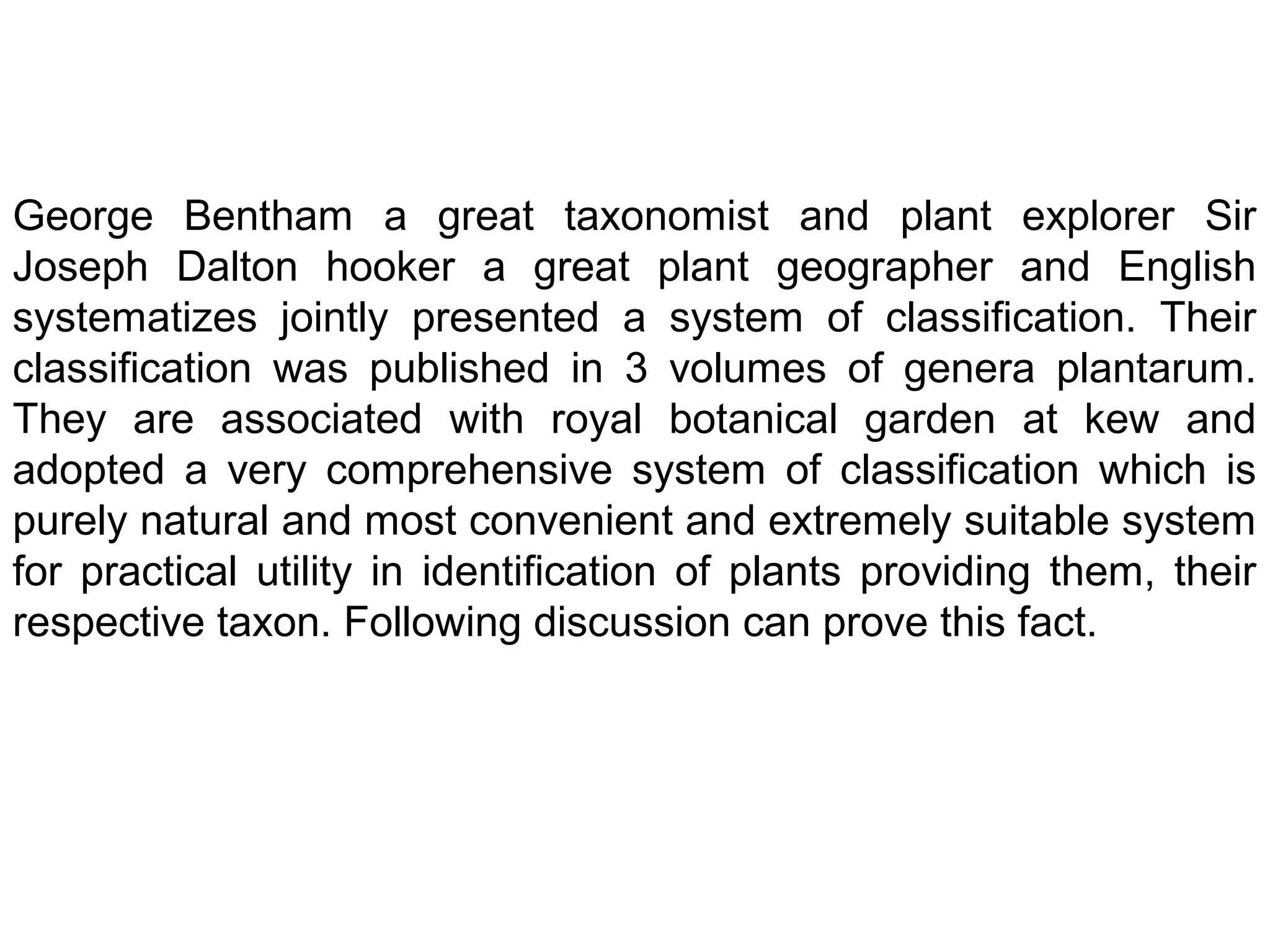 Bentham Hooker system of classification | PPT