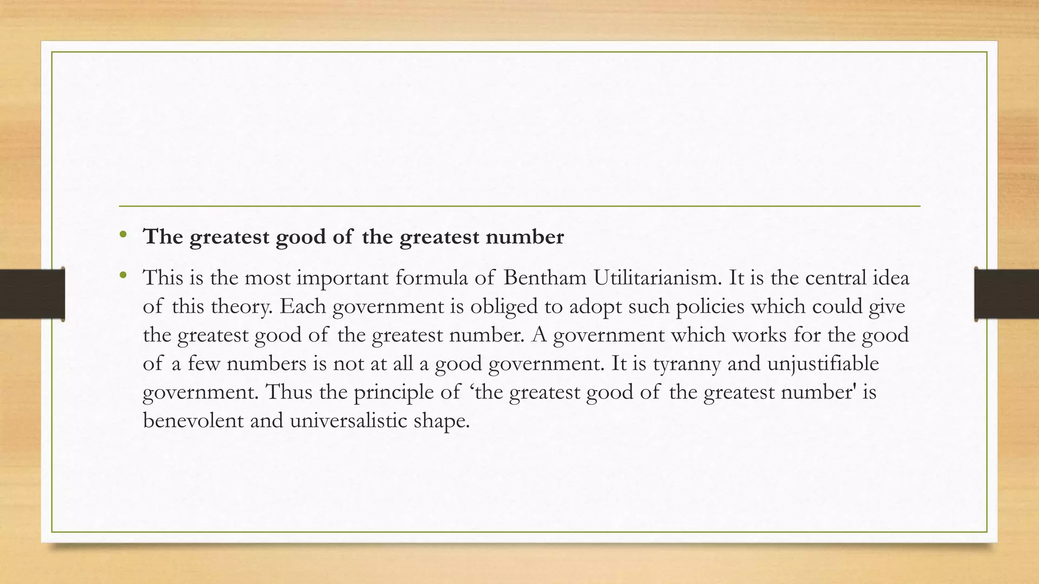 Benthamite Approach to Aggregate Welfare | PPTX