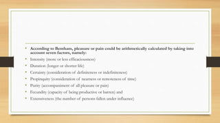 Benthamite Approach to Aggregate Welfare | PPTX