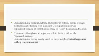 Benthamite Approach to Aggregate Welfare | PPTX