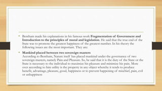 Benthamite Approach to Aggregate Welfare | PPTX