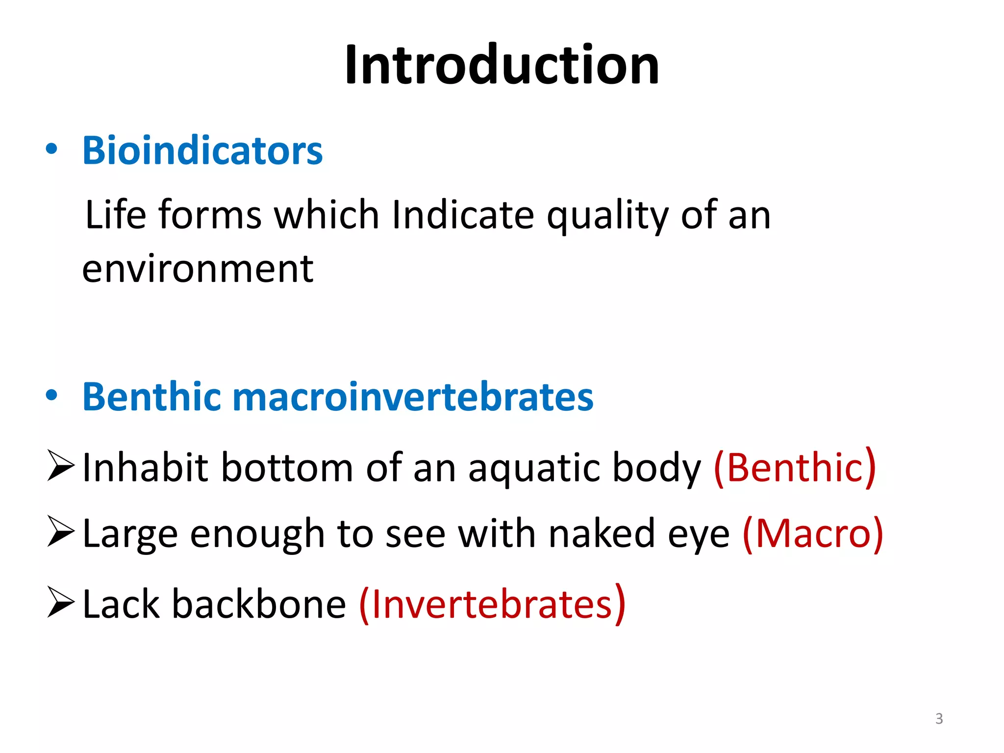 Benthic macroinvertebrates as the bioindicators of freshwater polluton ...