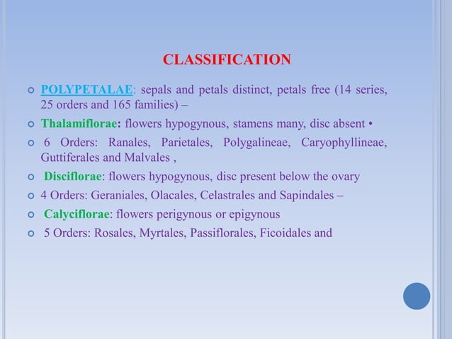 Bentham & Hooker's Classification. along with the merits and demerits ...