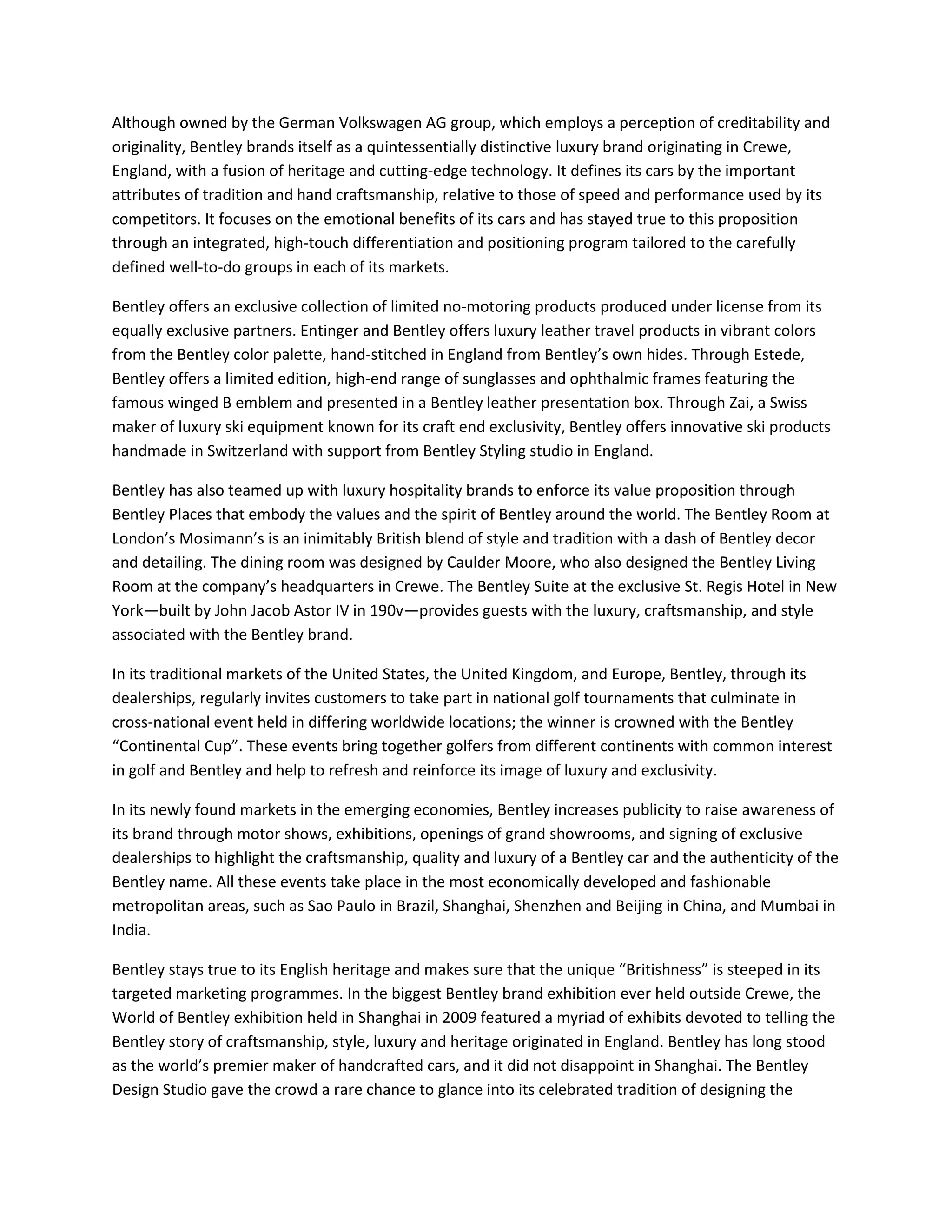 Bentley company case | PDF