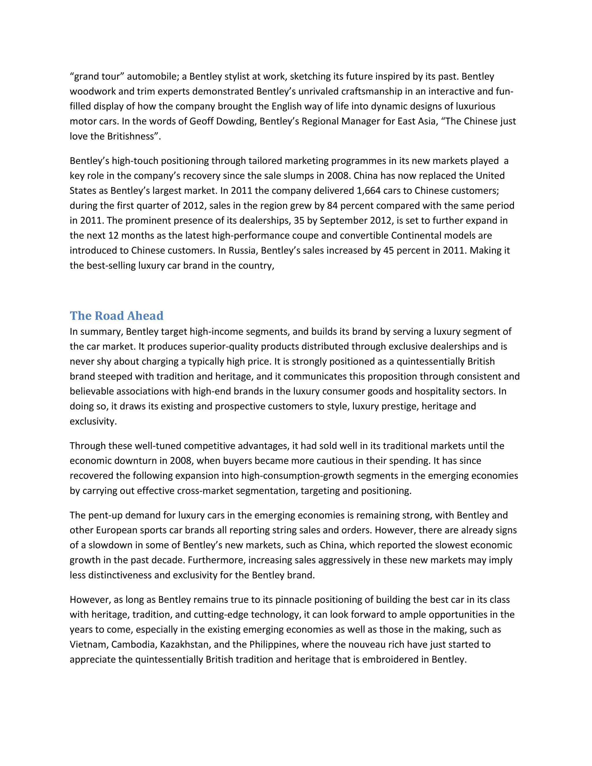 Bentley company case | PDF