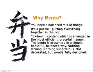 Bentobox exercise | PPT